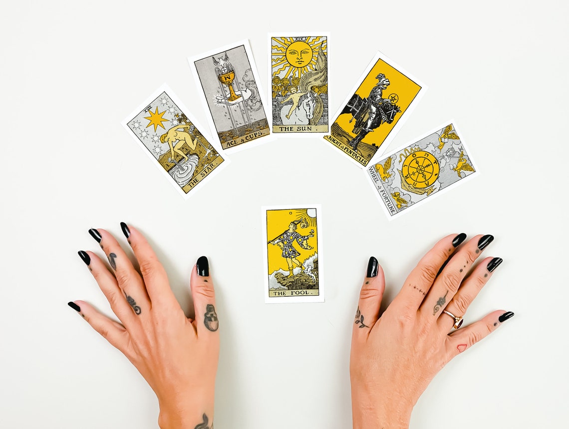 Printable Vintage Tarot Cards Riderwaitesmith Tarot Deck Yellow Instant