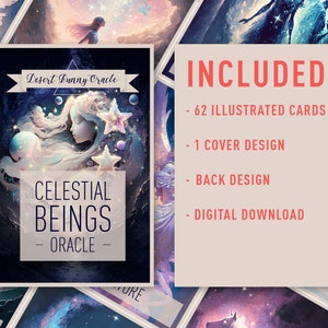 Printable Oracle Deck Beautifully Illustrated Oracle Cards Celestial ...