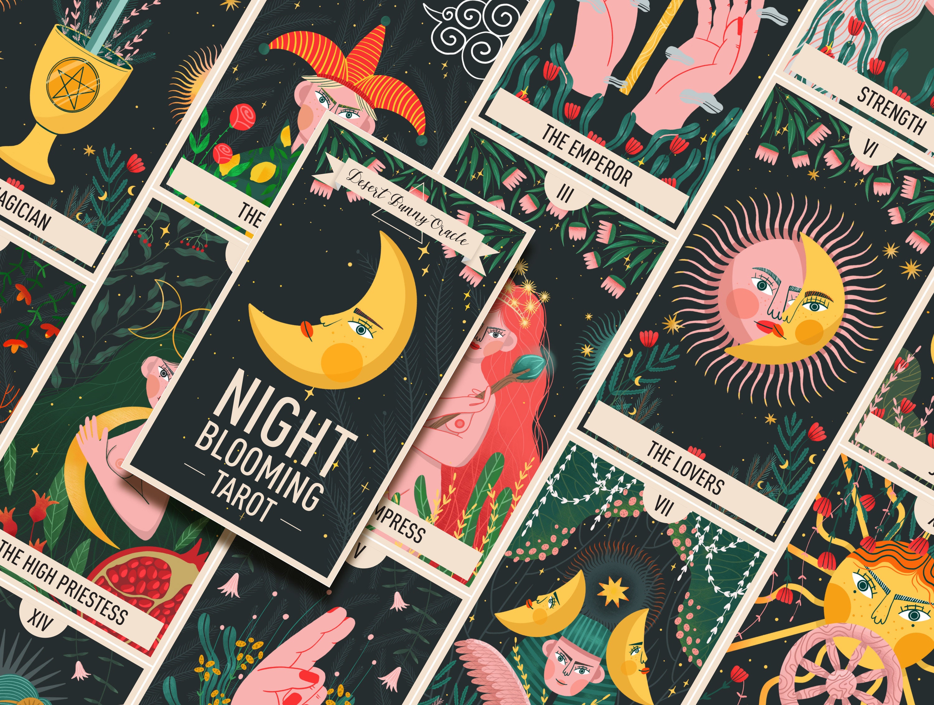 Printable Night Blooming Tarot Deck Bundle Unleash Your Destiny With ...