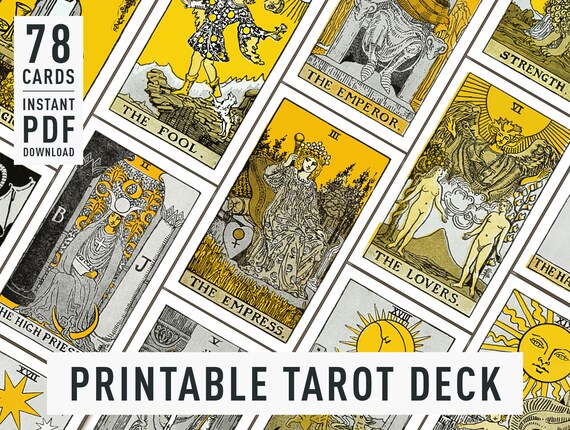 Printable Vintage Tarot Cards Riderwaitesmith Tarot Deck - Etsy