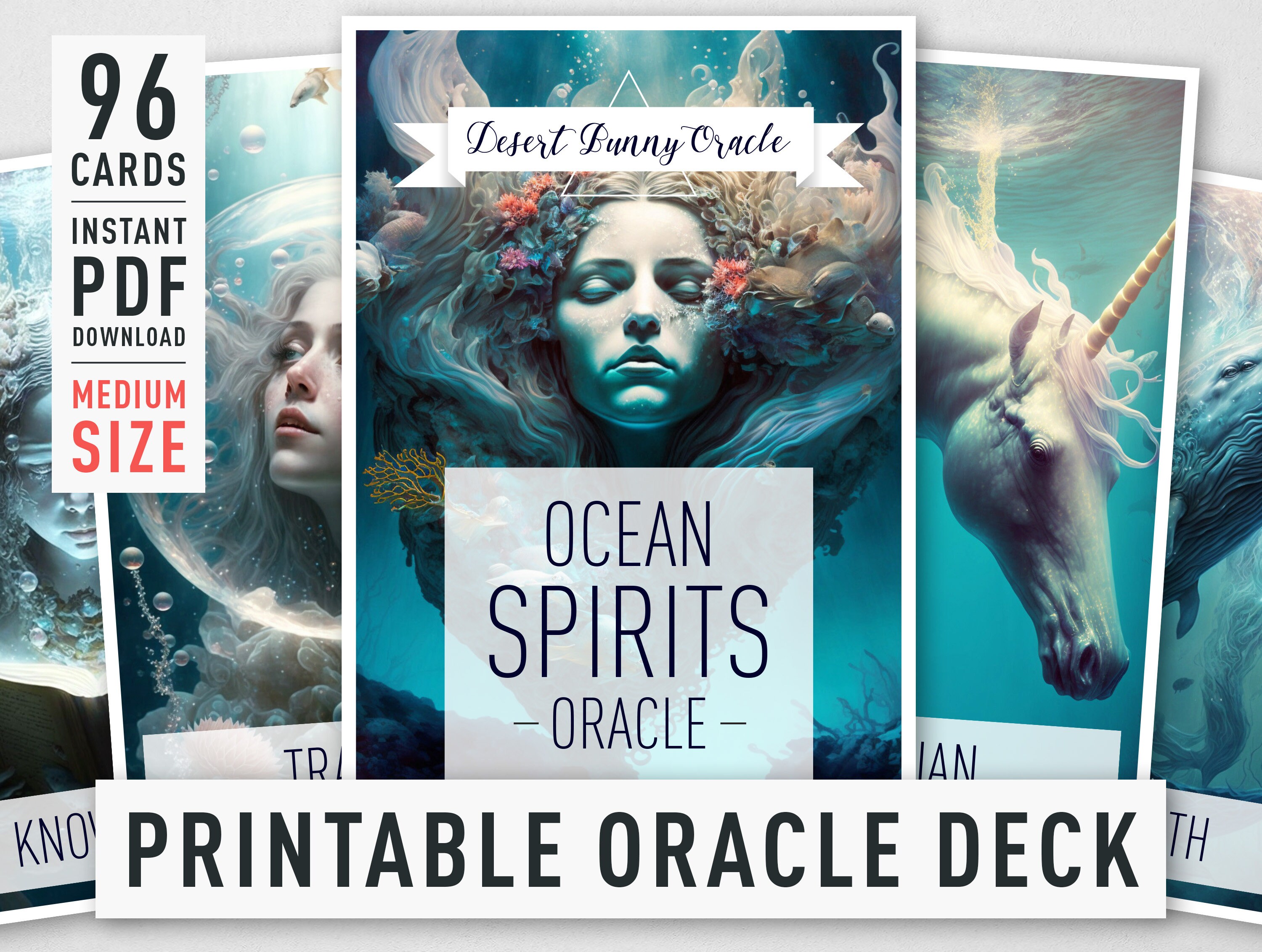Ocean Spirits Oracle Cards Printable Indie Oracle Deck - Etsy