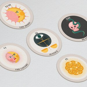Printable Round Tarot Cards High-res 78-card Tarot Deck - Etsy