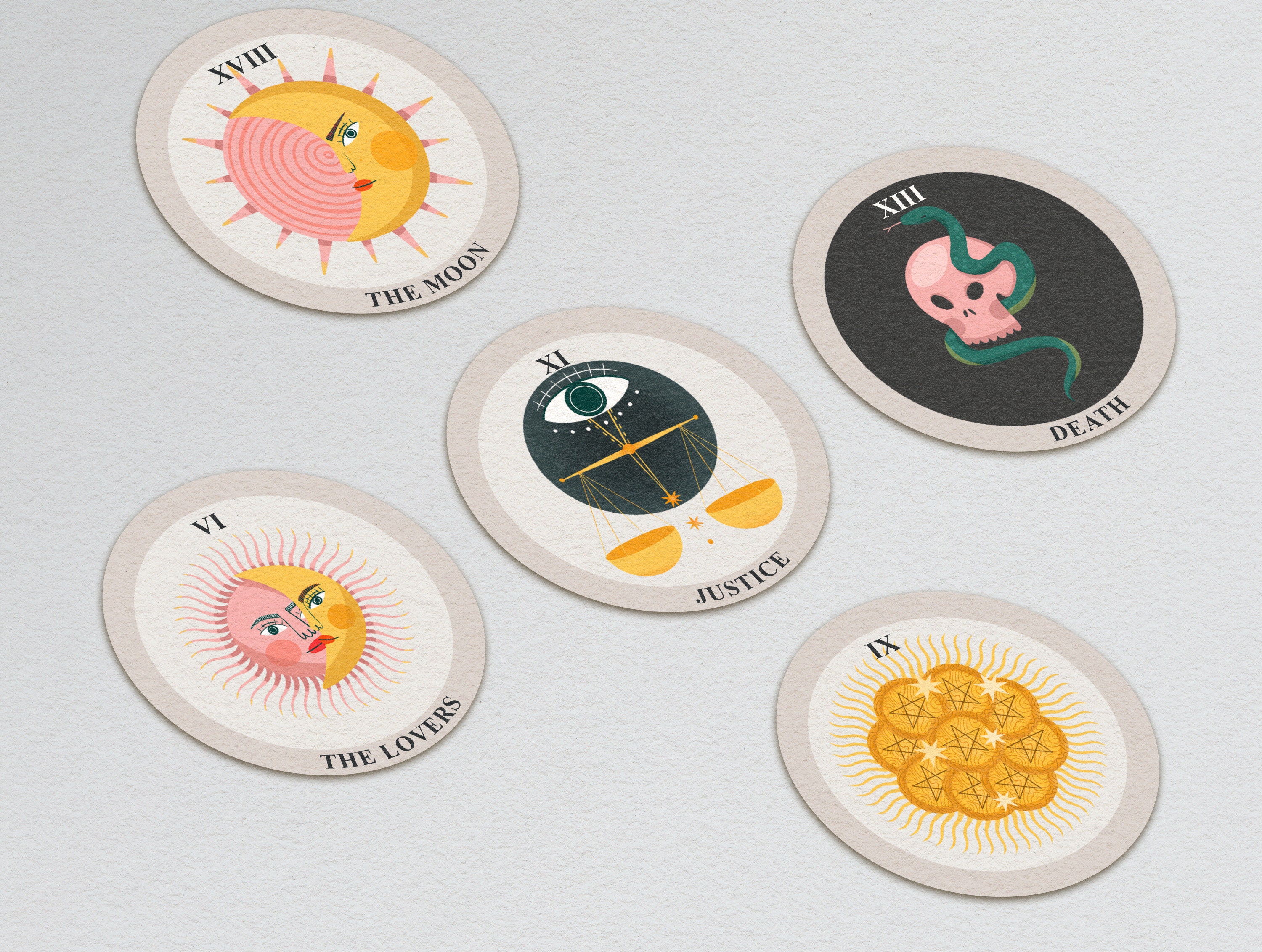 Printable Round Tarot Cards High-res 78-card Tarot Deck - Etsy