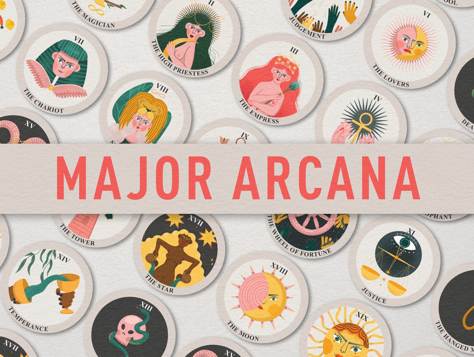 Printable Round Tarot Cards High-res 78-card Tarot Deck - Etsy