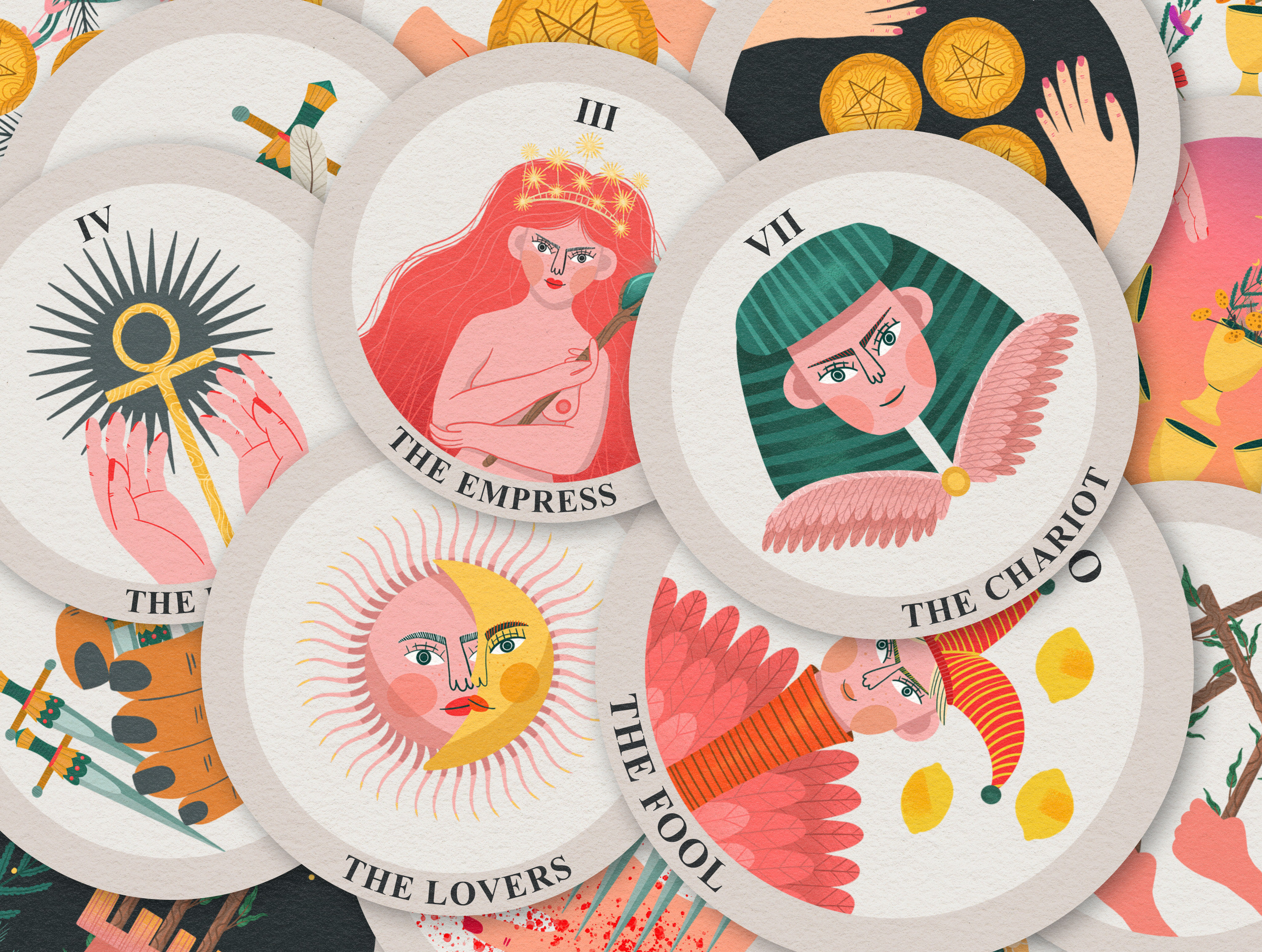 Printable Round Tarot Cards High-res 78-card Tarot Deck - Etsy