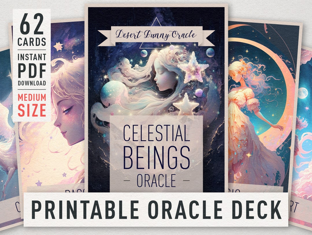 Printable Indie Oracle Deck Authentic Oracle Cards DIY Celestial Beings ...