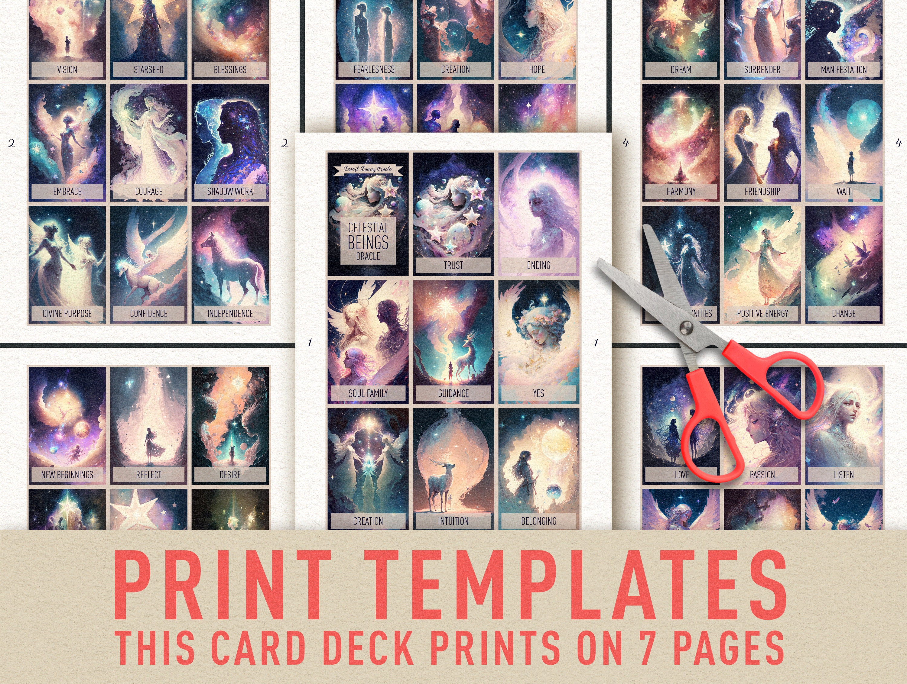 Printable Indie Oracle Deck Authentic Oracle Cards DIY - Etsy