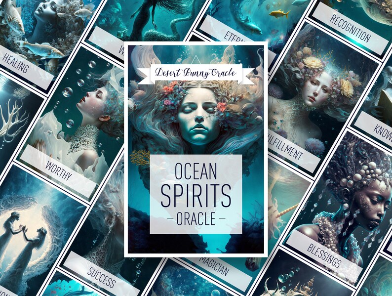 Ocean Spirits Oracle Cards: 96-card Printable Indie Deck (digital ...