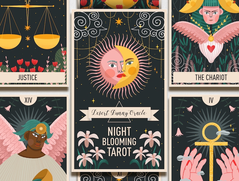 Night Blooming Tarot Deck: 78 Cards, Major & Minor Arcana (digital ...