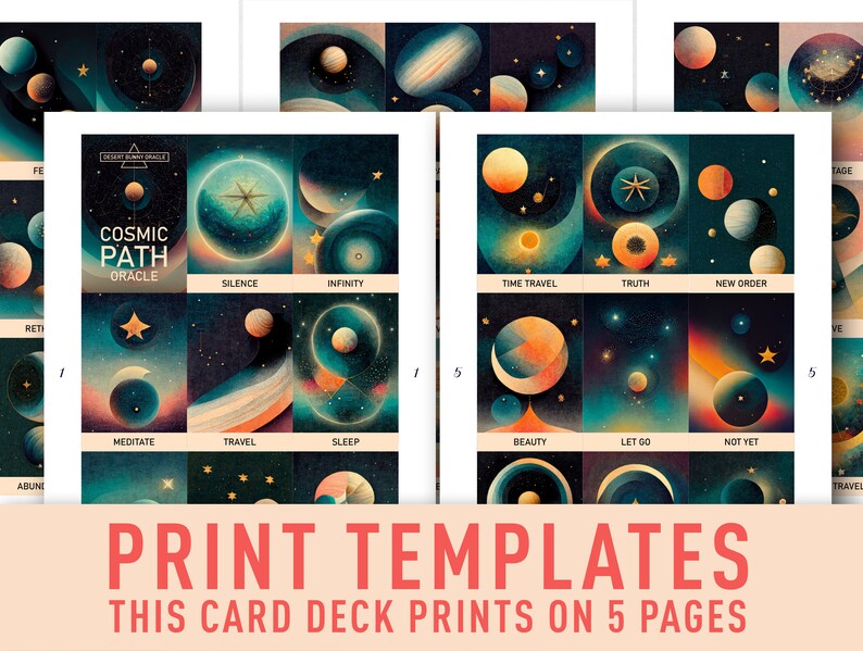 Digital Cosmic Path Oracle Cards | 44-card Indie Printable Deck ...