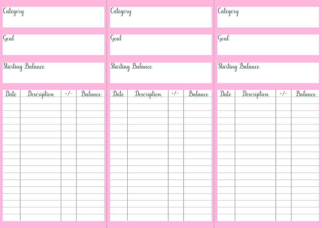 Minimalist Aesthetic Cash Trackers for Cash Stuffing Queens, Digital ...