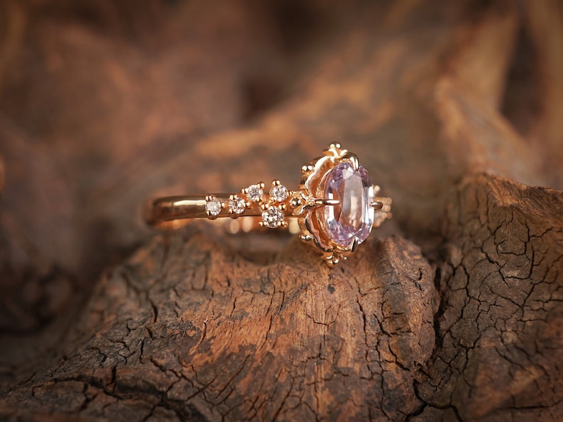 Vintage Alexandrite Engagement Ring Unique 14k Solid Gold - Etsy