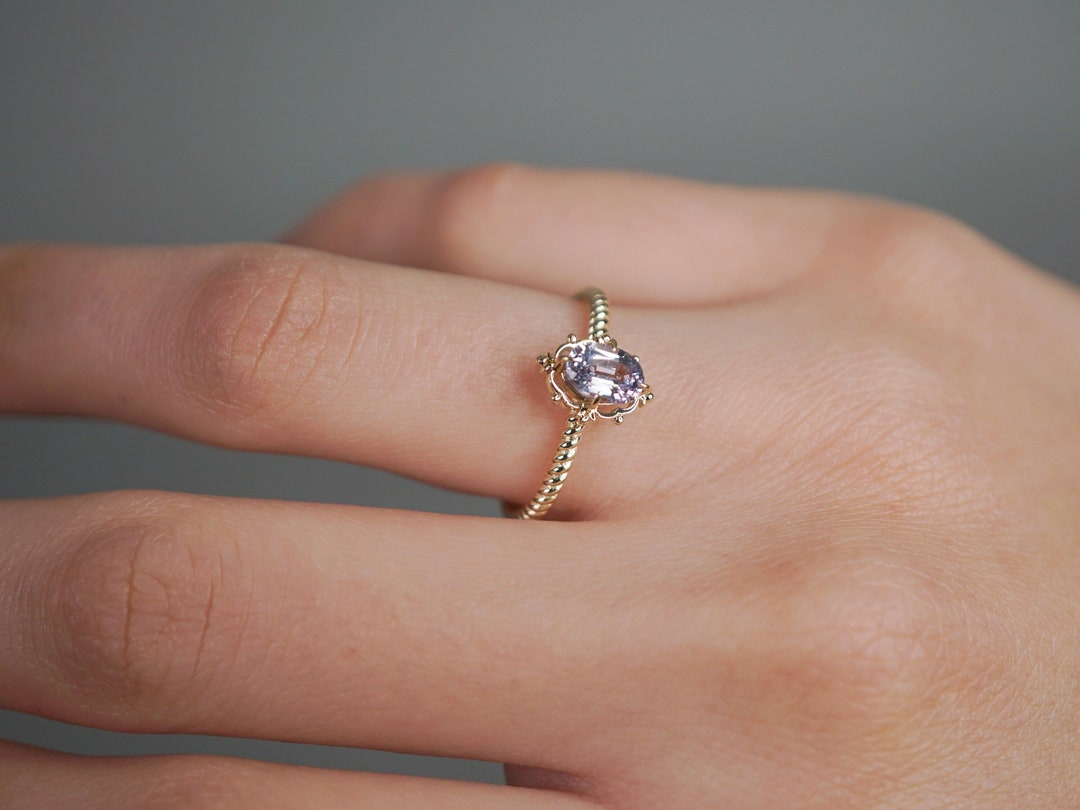 Vintage Alexandrite Engagement Ring, Unique Solid Gold Vintage Ring ...