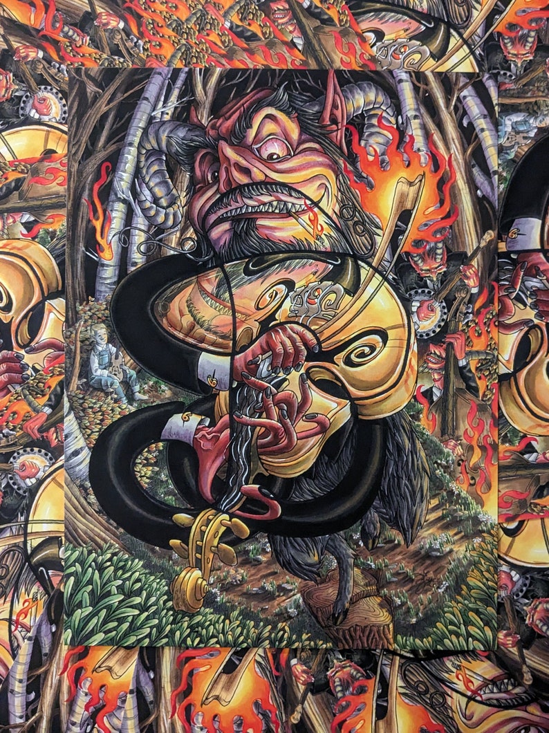 The Devil's Golden Fiddle print - Etsy