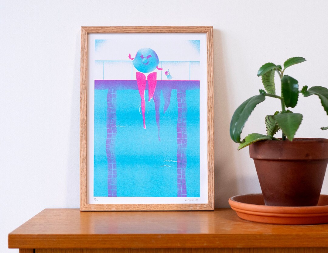 Swimming Pool – A4 Risograph Illustration – Limited and Signed Series ...