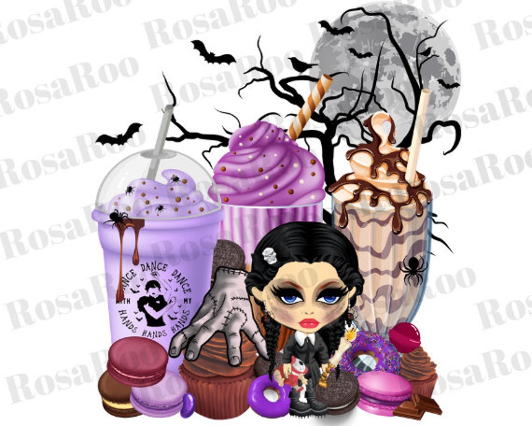 Wednesday Addams Coffee, Milkshake Png, Jenna Ortega Png, Addams Family ...