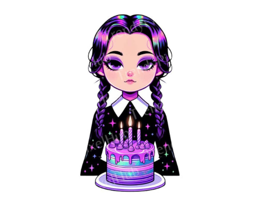 Goth Girl Party PNG Gothic Birthday Cake eccentric Cartoon Character ...
