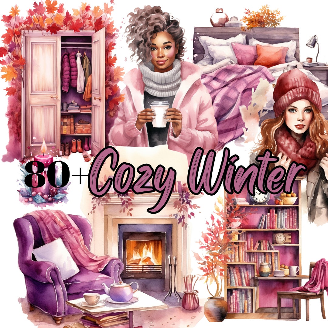 Cozy Winter Clipart Pink Winter Clipart PNG Images Home - Etsy