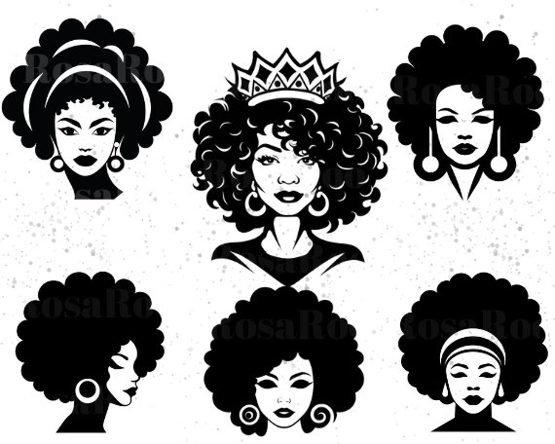 Afro Black Queen Svg Bundle Afro Caribbean Woman Png Images Etsy