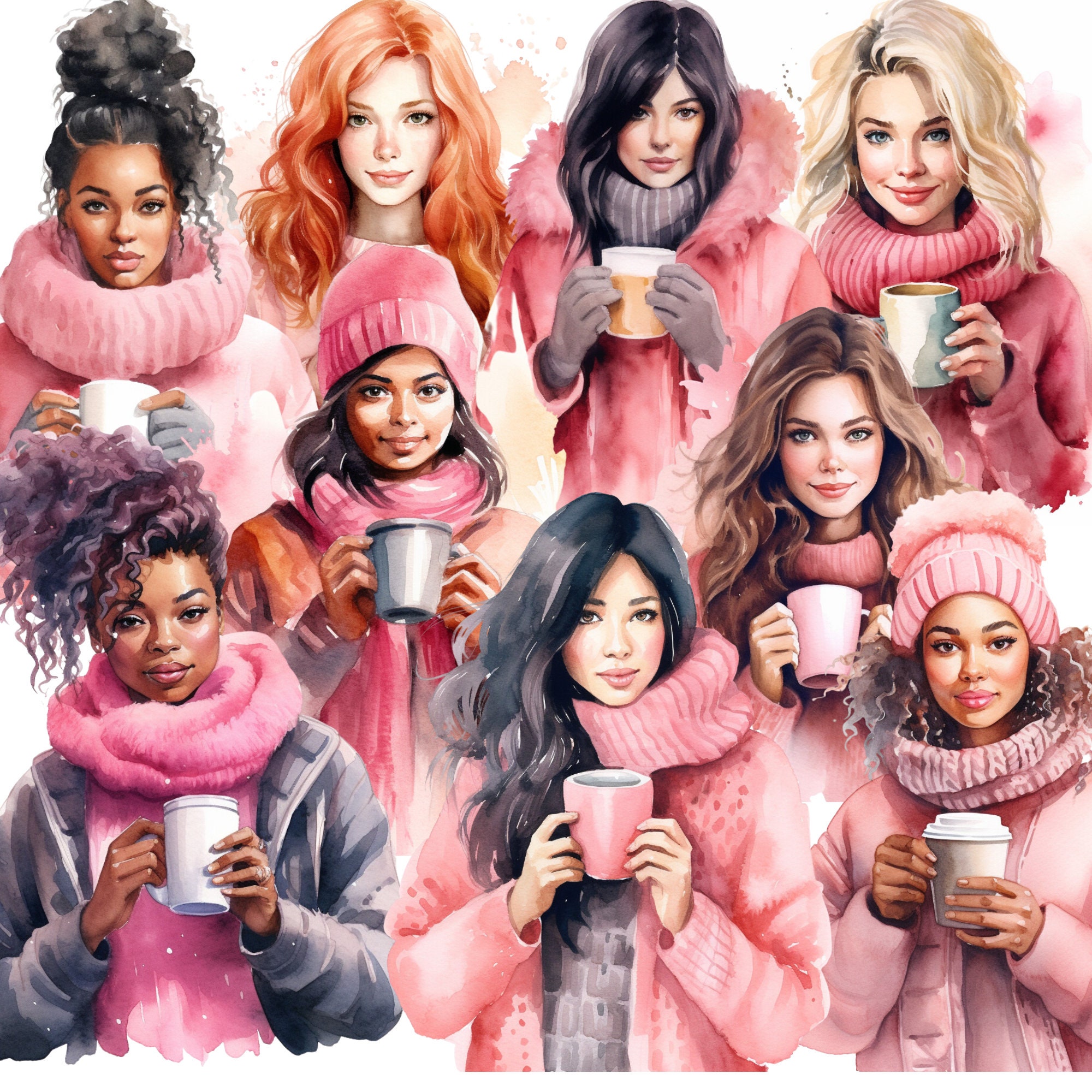 Cozy Winter Clipart Pink Winter Clipart PNG Images Home - Etsy