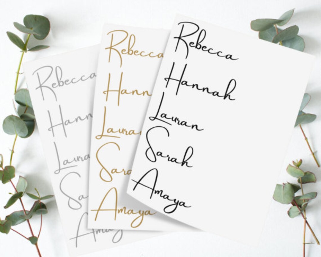 Handwritten Vinyl Lettering Calligraphy Stickers Name Vinyl - Etsy UK