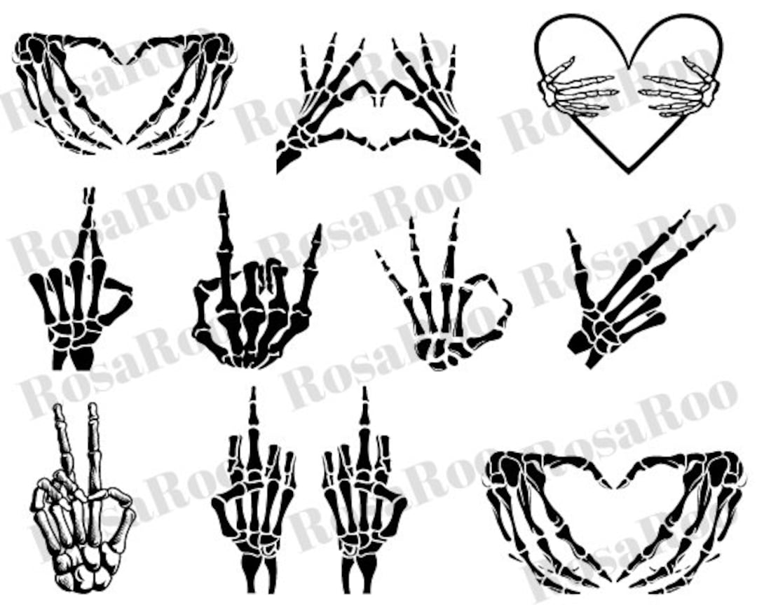 25 Skeleton Hands Bundle PNG Skull Skeleton Hand Halloween - Etsy