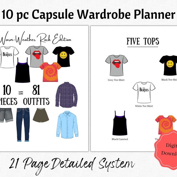Travel Capsule Wardrobe Planner - Etsy