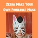 Zebra Jungle Safari Animal Theme Costume Birthday Party Masks Make Your ...