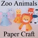 Zoo Animals Toys 3D Paper Printable Kids Kit PDF Craft, African Animals ...