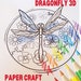 Dragonfly Craft 3D Colouring/coloring Printable Four Templates, Art ...
