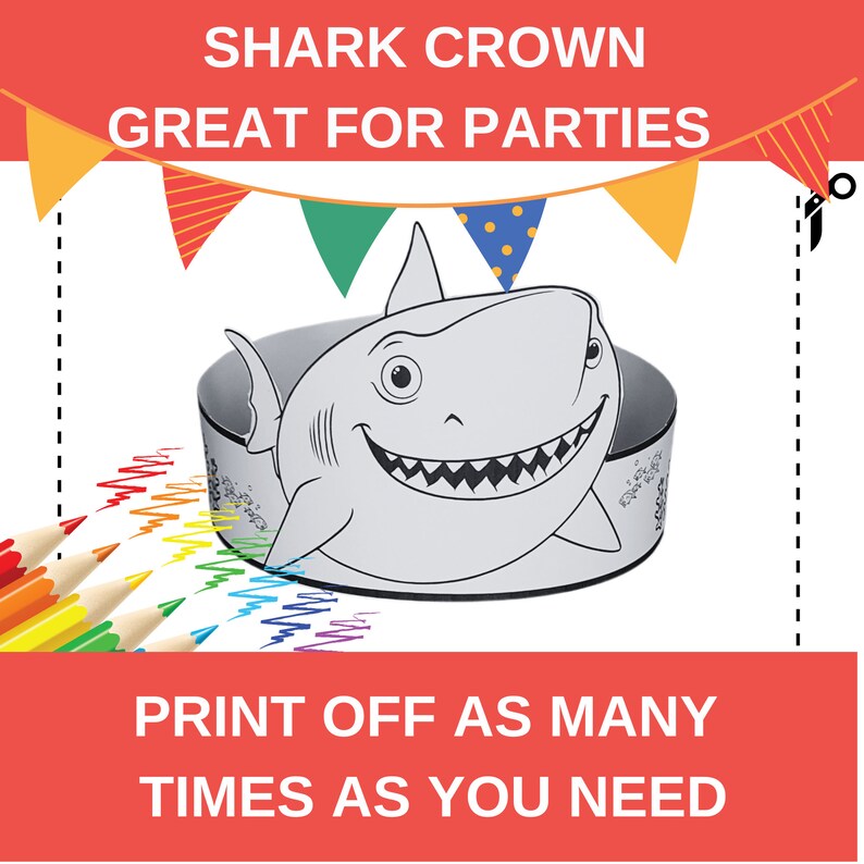 DIY Shark Sealife Underwater Ocean Creatures Crown Birthday Party ...