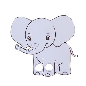 DIY Elephant Jungle Animals Finger Puppet Easy Card Colouring Crafts ...