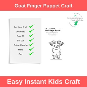 Goat Farm Finger Puppet Easy Paper Card Colouring Coloring Crafts ...