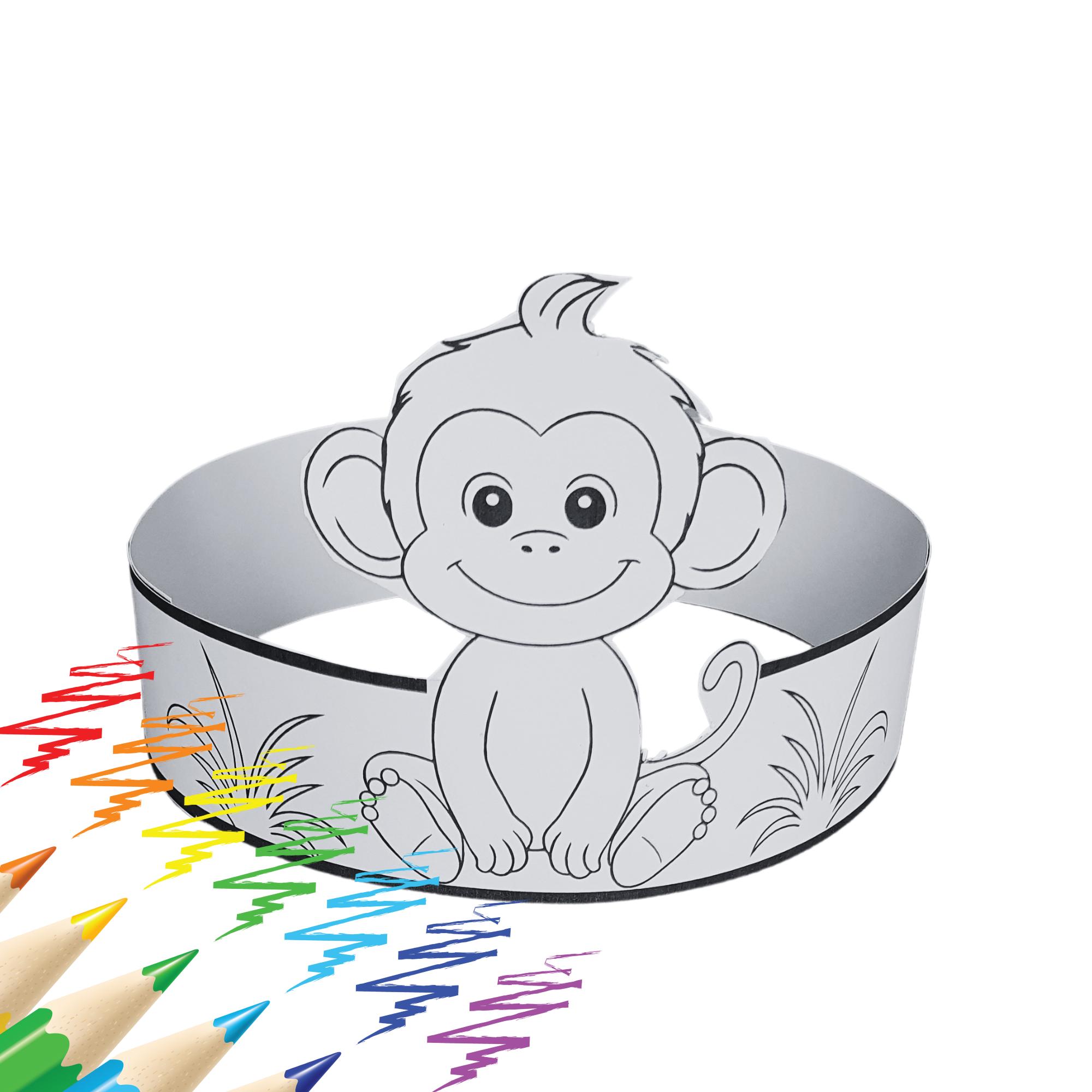 Five Jungle Safari Animals DIY Crown Hats Craft Birthday Party ...