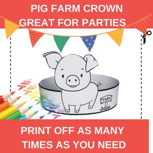 DIY Cute Pig Farm Animals Crown Birthday Party Decoration Costume ...