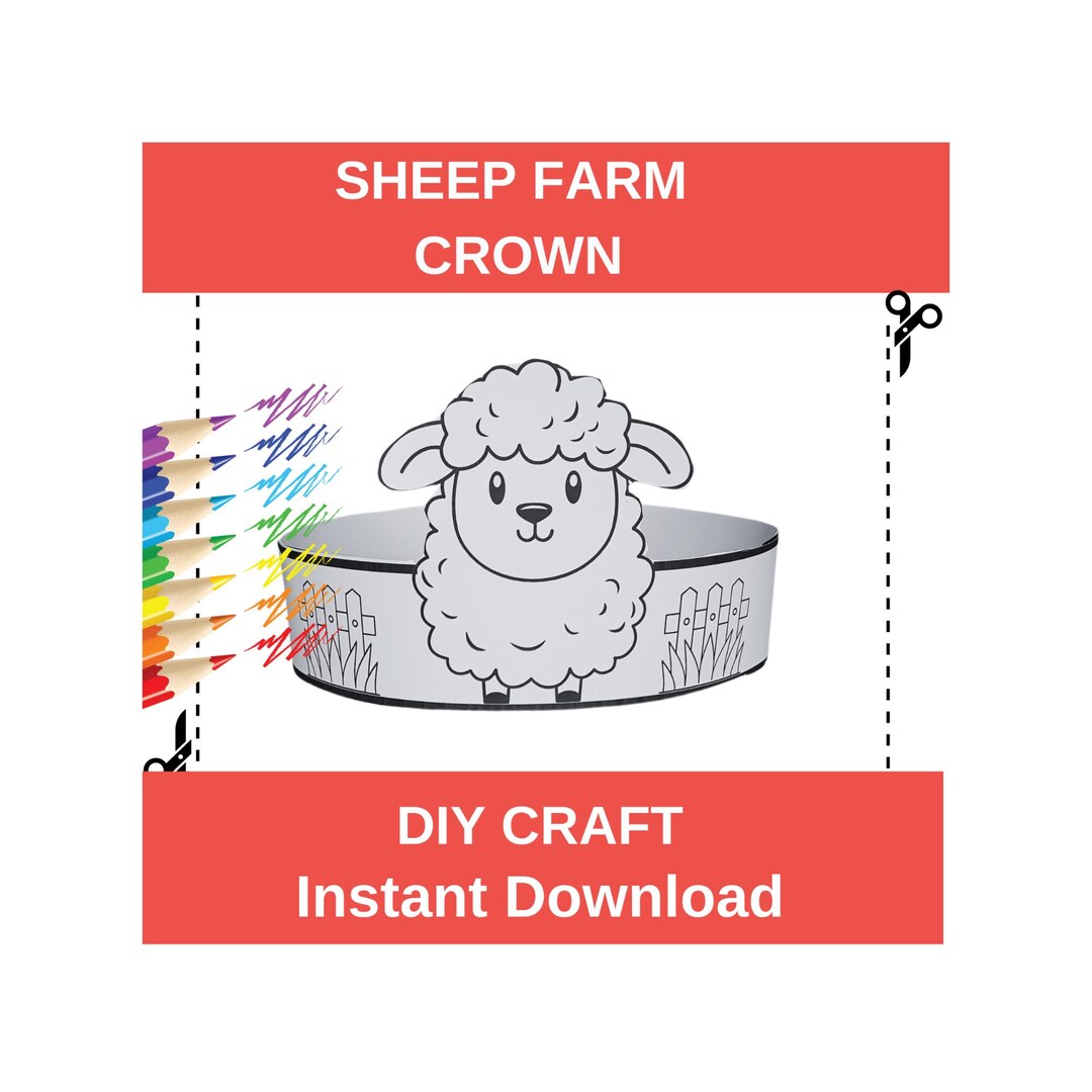 DIY Sheep Crown: Farm Animal Birthday Party Costume (PDF Download ...