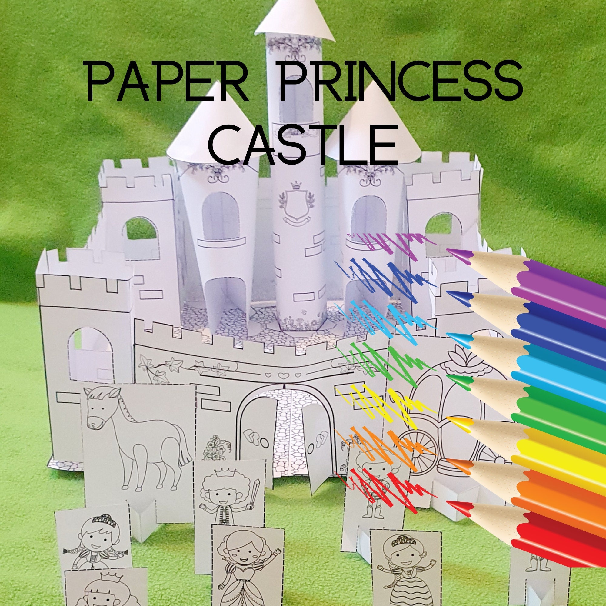Printable Paper Princess Castle Playhouse Toy Craft Kit PDF Kids Craft ...