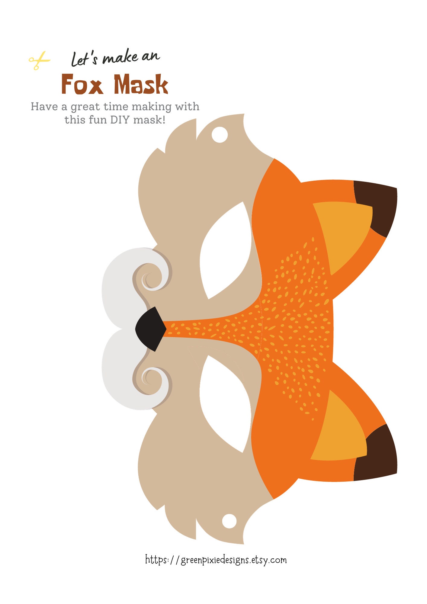 Make Your Own Fox Woodland Animal Costume Mask Masquerade DIY - Etsy
