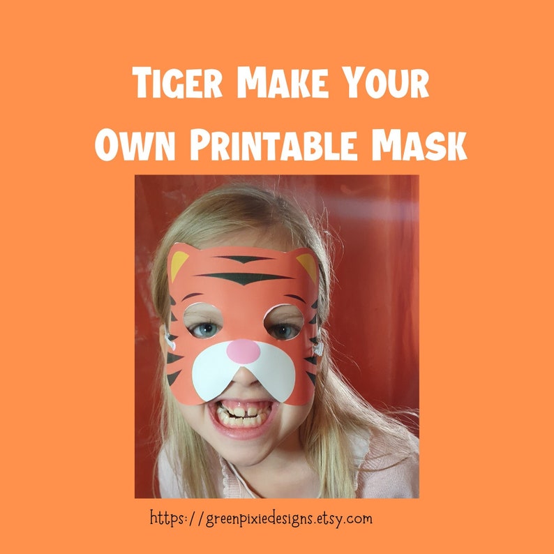 Tiger Jungle Safari Animal Theme Costume Birthday Party Masks Make Your ...