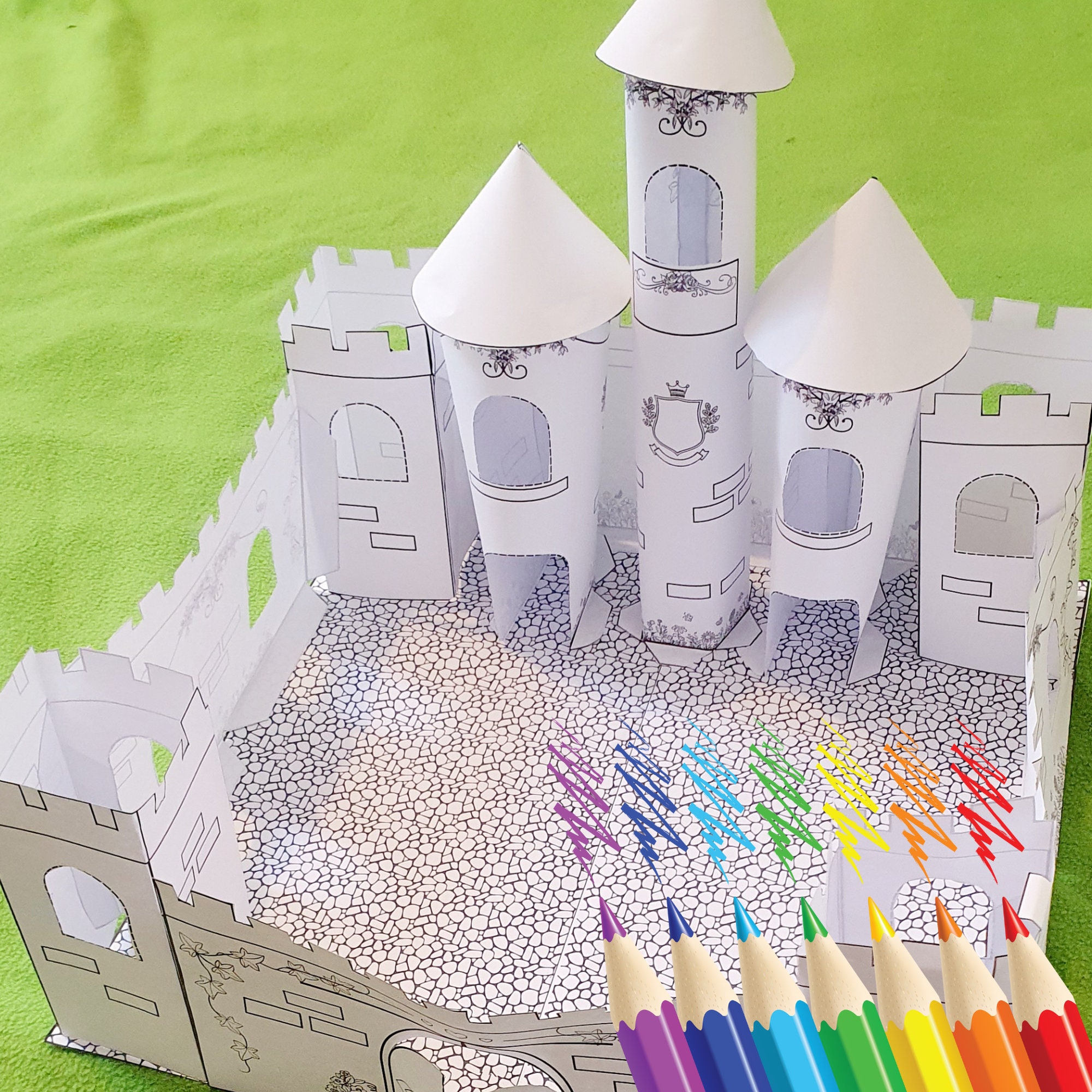 Printable Paper Princess Castle Playhouse Toy Craft Kit PDF Kids Craft ...