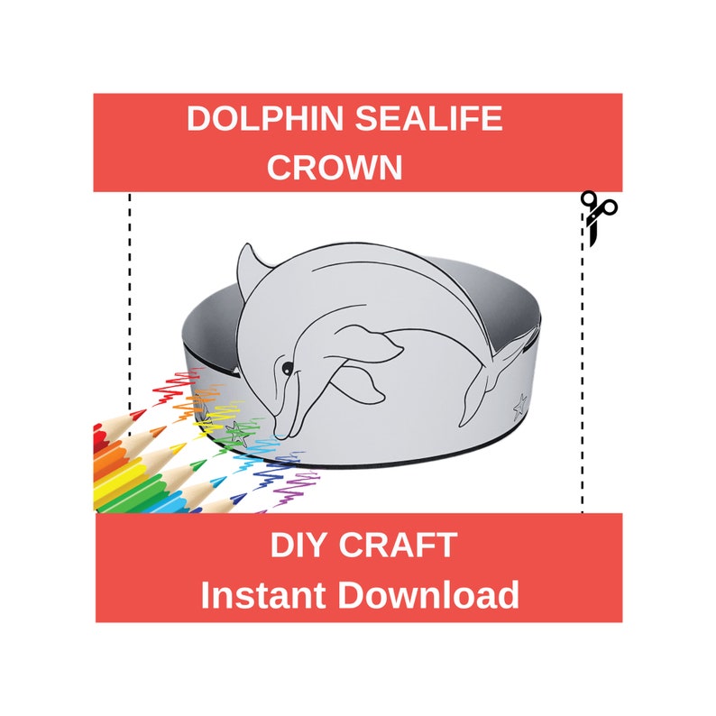 DIY Dolphin Sealife Underwater Ocean Creatures Crown Birthday Party ...