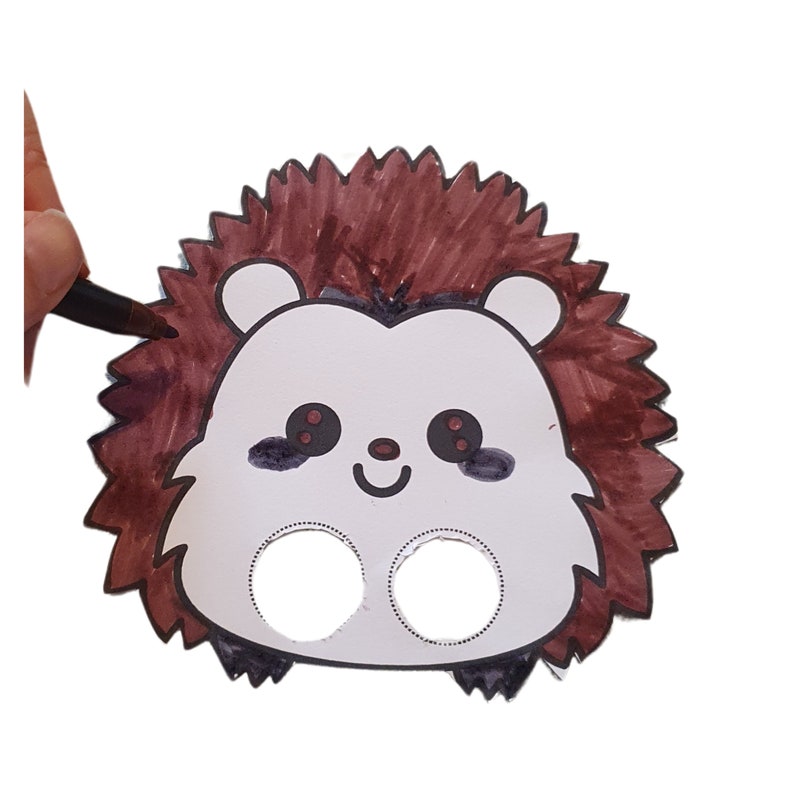 Hedgehog Finger Puppet Easy Paper Card Colouring Coloring Crafts ...