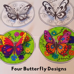 Butterfly Craft 3D Colouring/coloring Printable Four Templates, Art ...