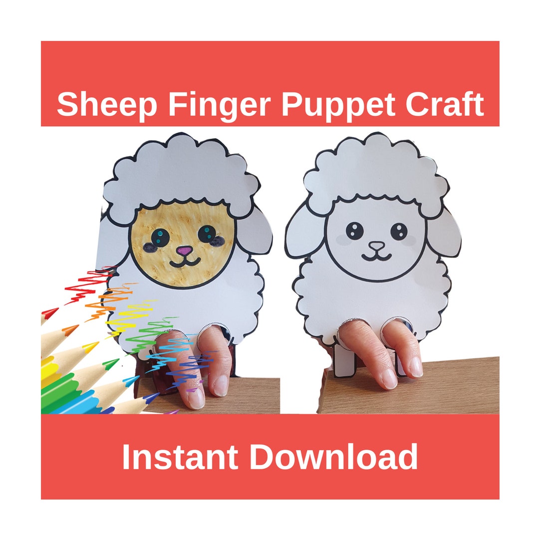 Sheep Farm Finger Puppet Easy Paper Card Colouring Coloring Crafts ...
