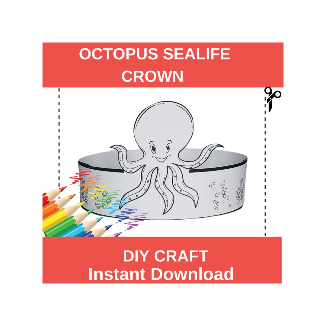 DIY Octopus Sealife Underwater Ocean Creatures Animal Crown Birthday ...