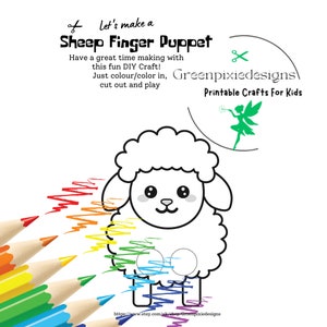 Sheep Farm Finger Puppet Easy Paper Card Colouring Coloring Crafts ...