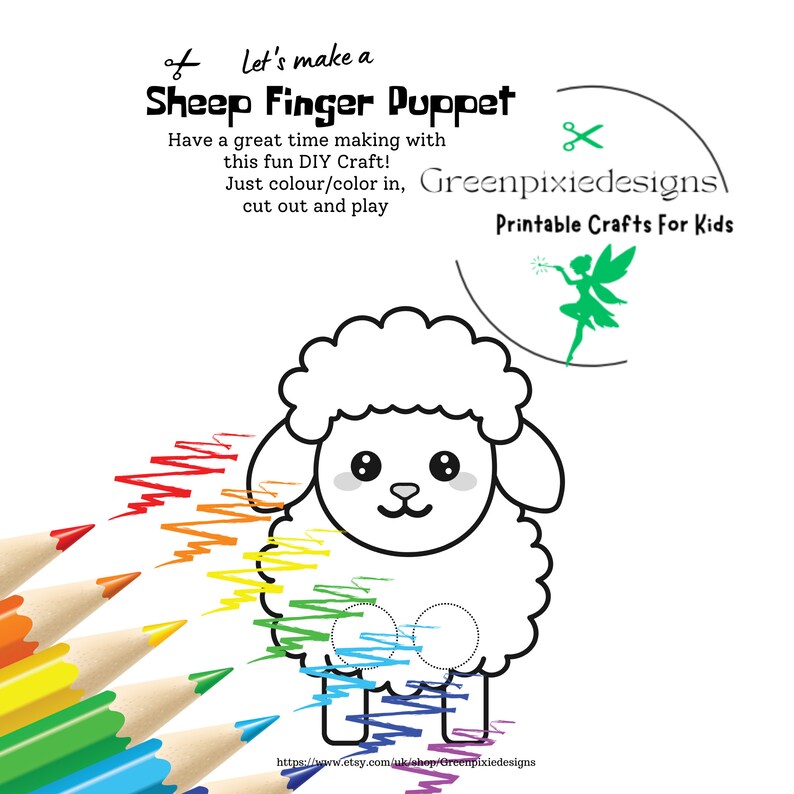Sheep Farm Finger Puppet Easy Paper Card Colouring Coloring Crafts ...