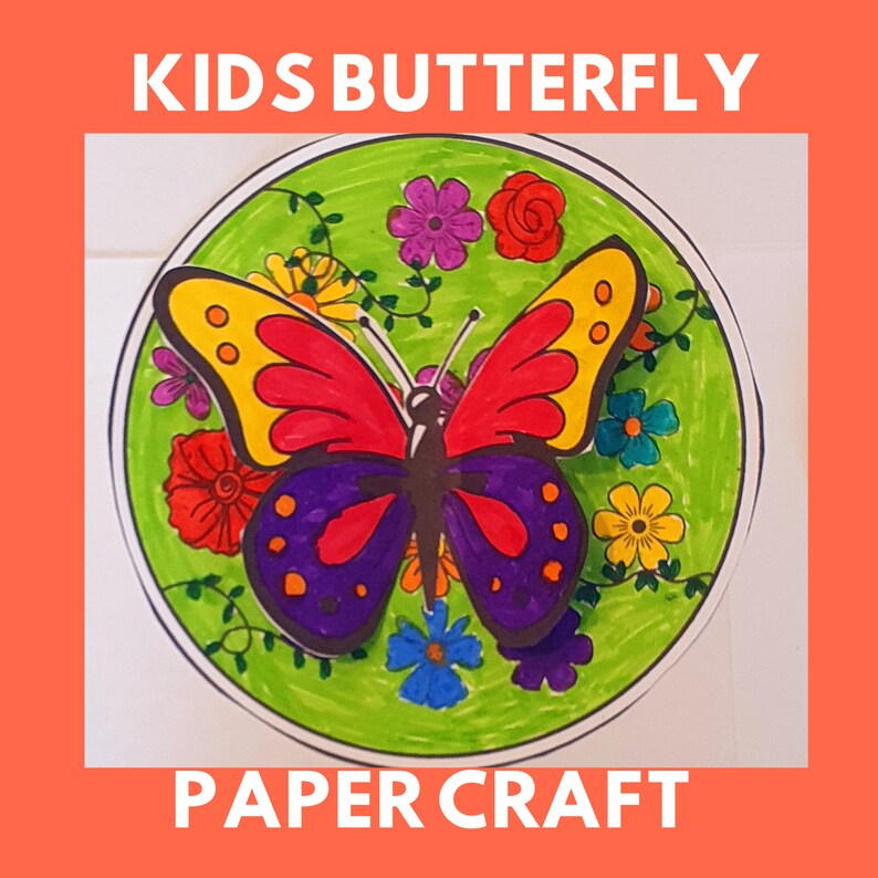 Butterfly Craft 3D Colouring/coloring Printable Four Templates, Art ...