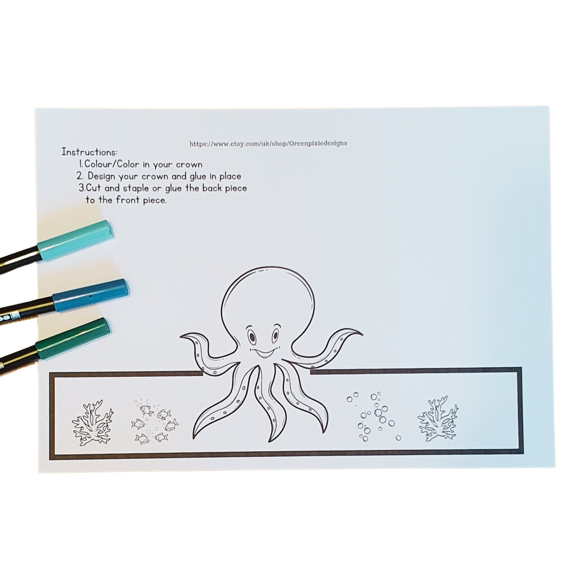 DIY Octopus Sealife Underwater Ocean Creatures Animal Crown Birthday ...