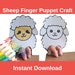 Sheep Finger Puppet Craft: Printable Kids Activity (PDF) - Etsy
